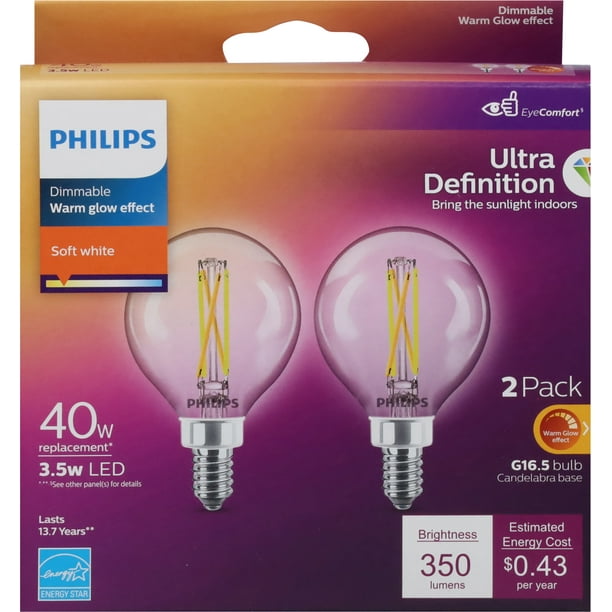 Philips 2pk 40w G16.5wg Led Bulb 573303 - Walmart Business Supplies