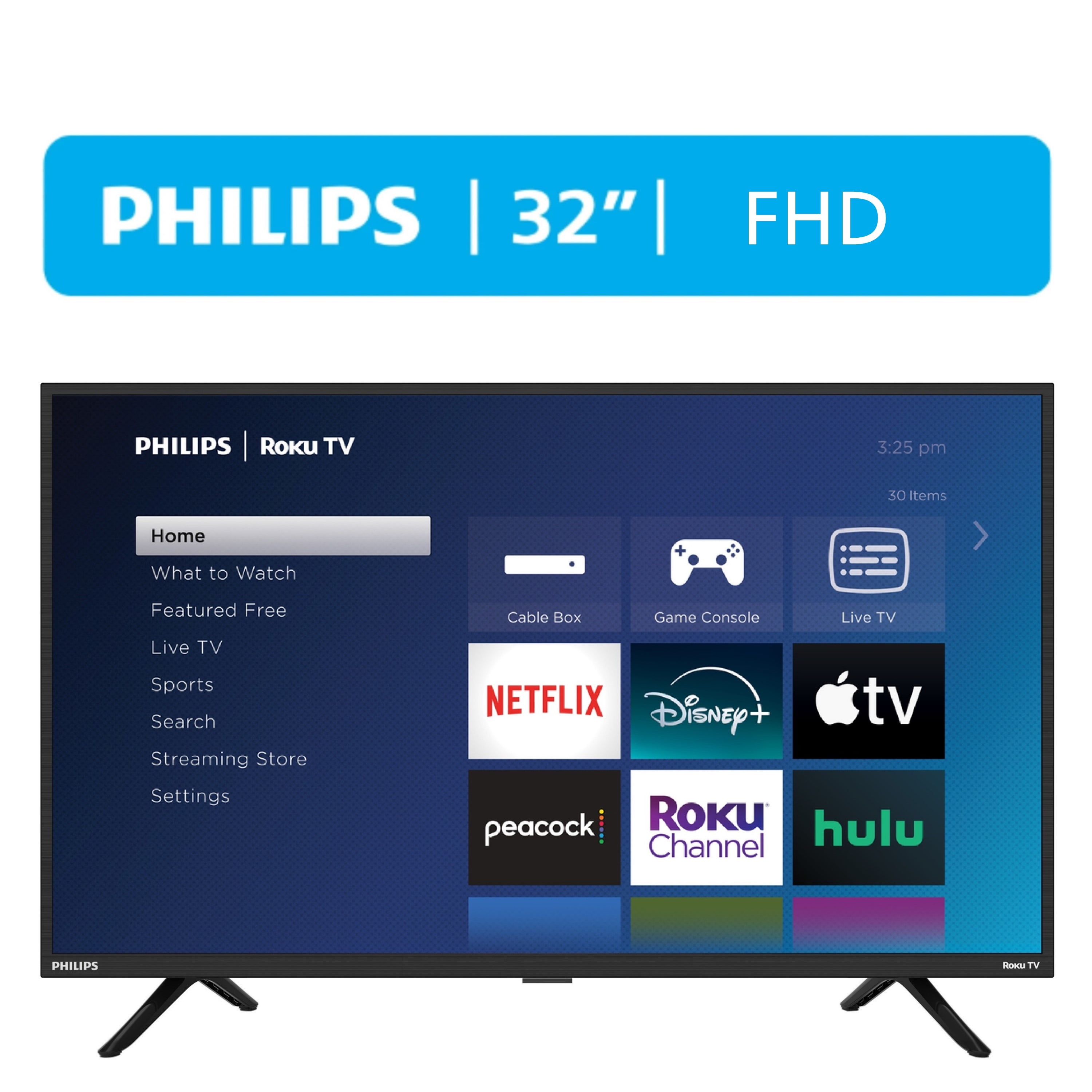 Philips 32" 1080p FHD Roku LED TV (32PFL6573/F7) - Walmart.com