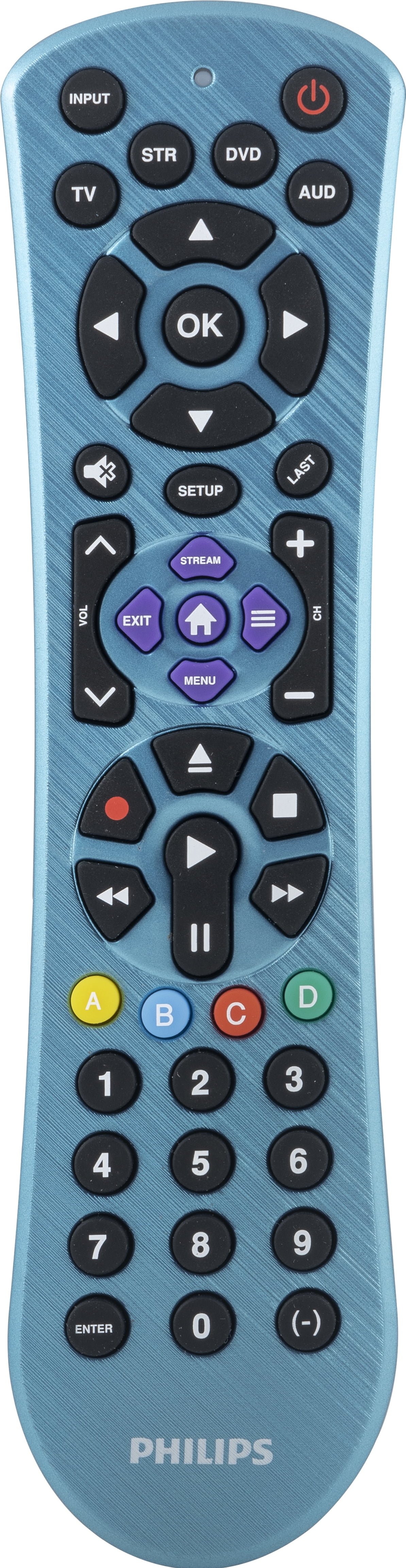 Philips 4-Device Universal Remote Control, Brushed Electric Blue ...
