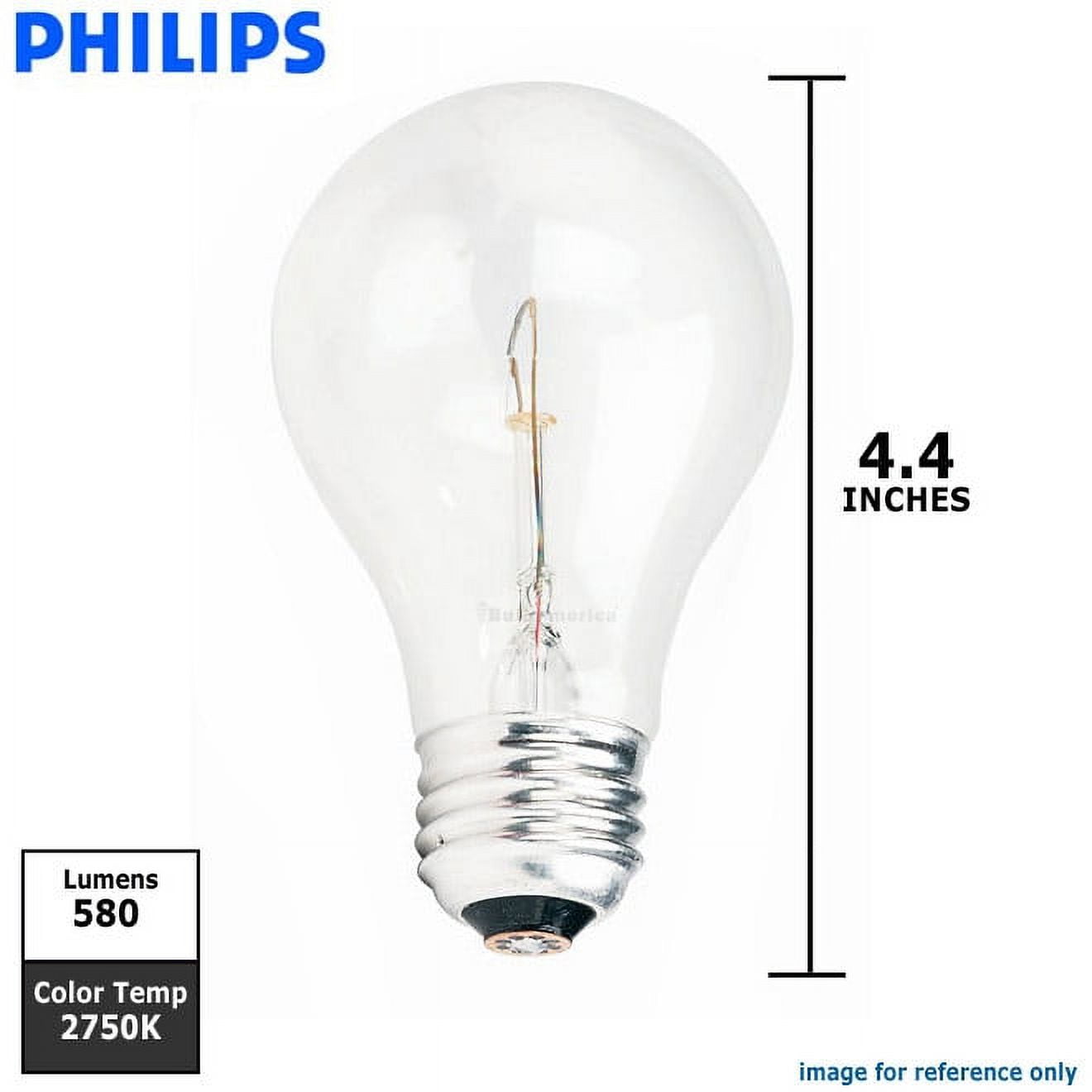 Philips 40w 120-130v A19 E26 Clear Incandescent Light Bulb - Walmart.com