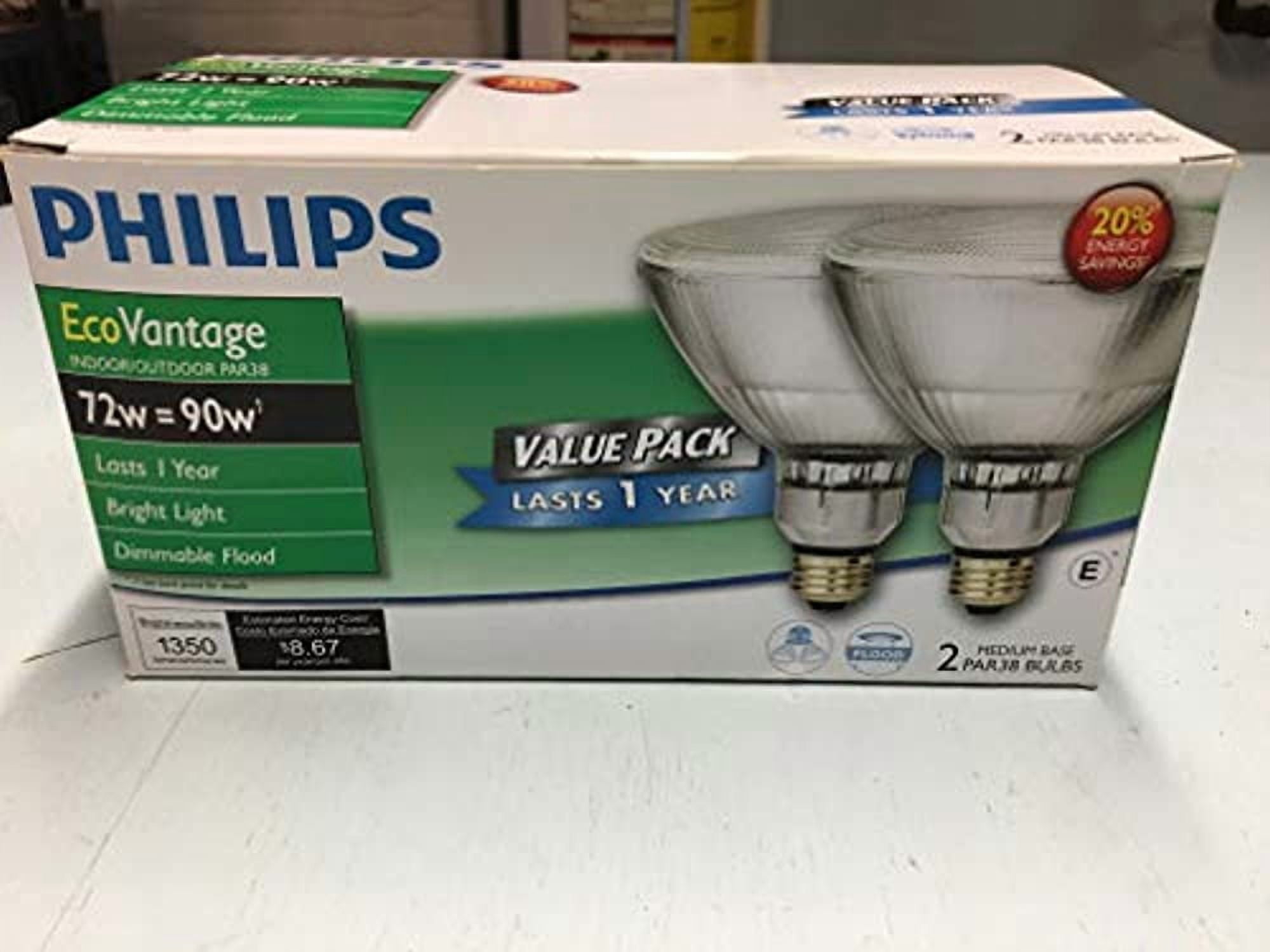 Philips 429373 EcoVantage 90W Halogen PAR38 Indoor Outdoor Dimmable ...