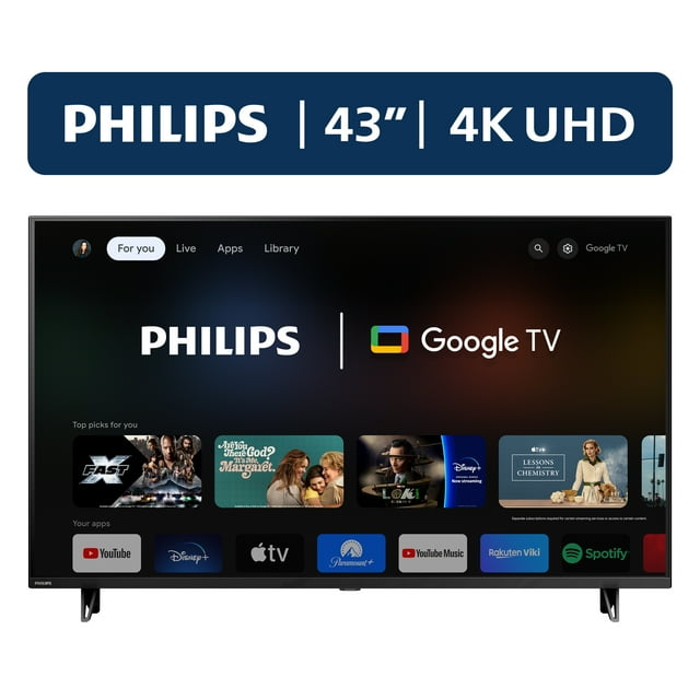 Philips 43" Class 4K Ultra HD (2160p) Google Smart LED TV (43PUL7652/F7 ...