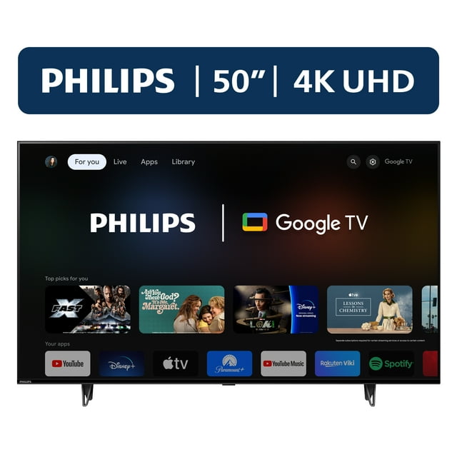 Philips 50" Class 4K Ultra HD (2160p) Google Smart LED TV (50PUL7552/F7 ...