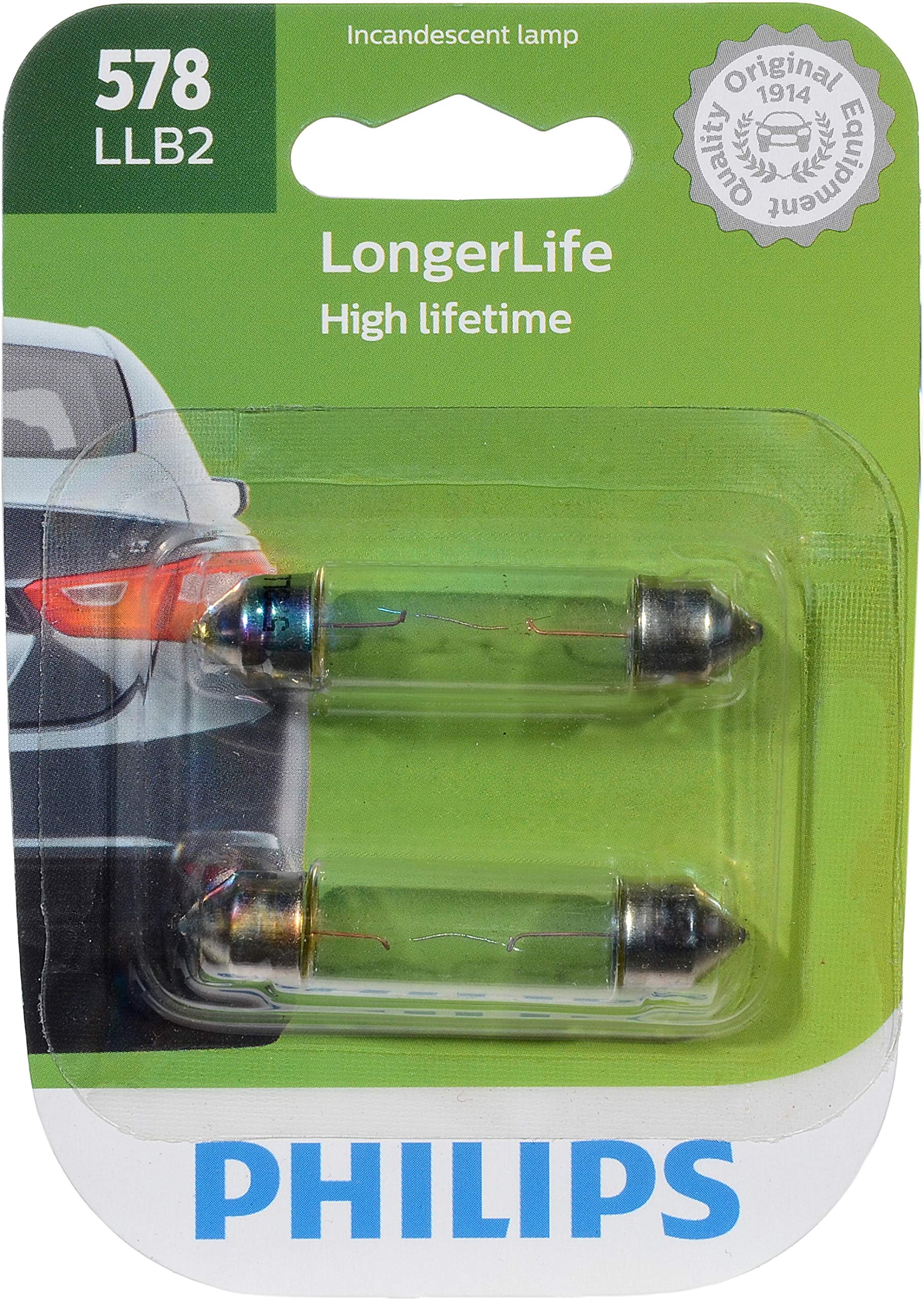 Philips 578 LongerLife Miniature MMF7 Bulb, 2 Pack - Walmart.com