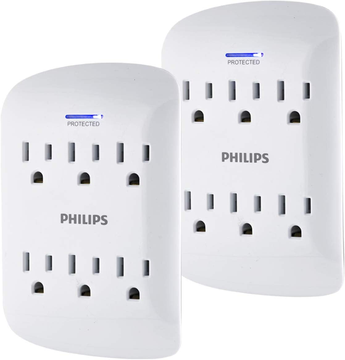 Philips 6 AC Wall Tap, 2pk - SPP3466WA - Walmart.com