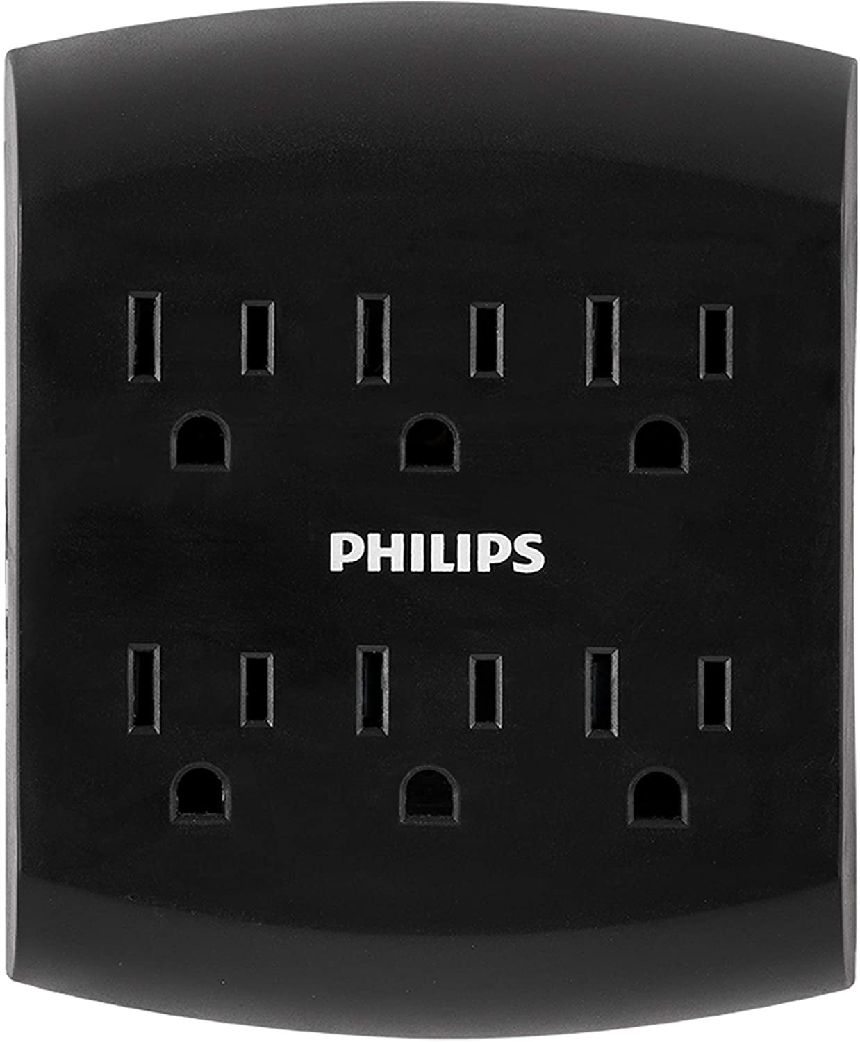 Philips 6-Outlet Grounded Wall Tap with Safety Guard, Surge Suppression ...