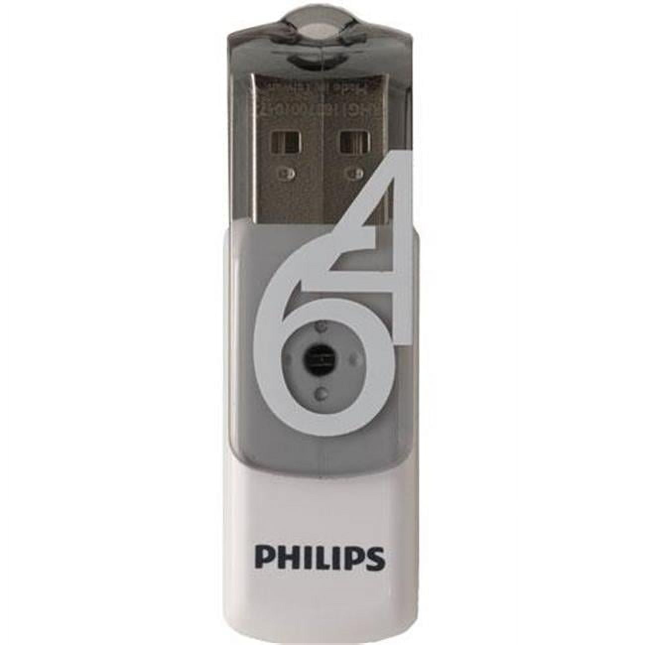 Philips 64GB USB 2.0 Vivid Edition Flash Drive - Grey - Walmart.com
