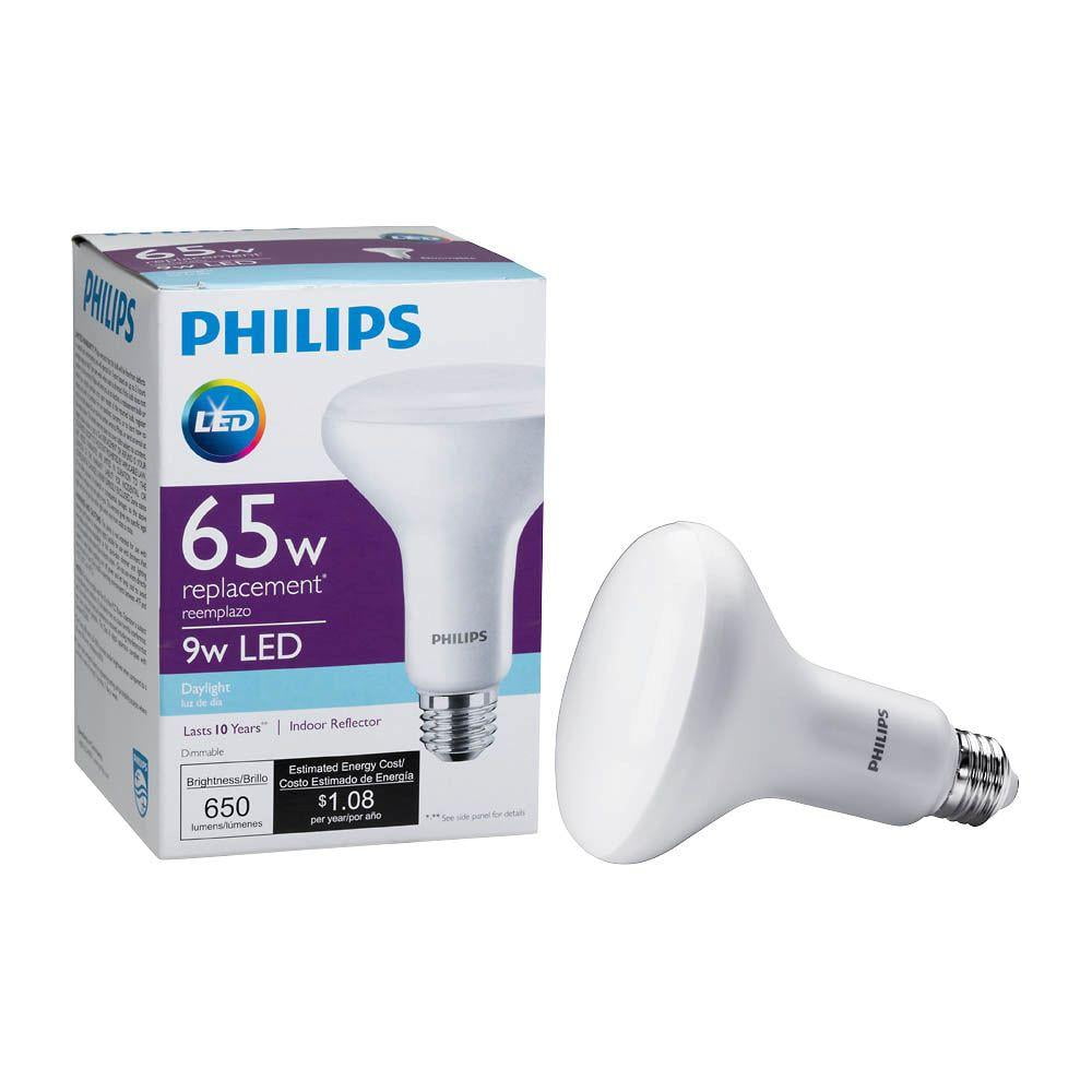 Philips 65W Equivalent Daylight BR30 Dimmable LED Flood Light Bulb (3 ...
