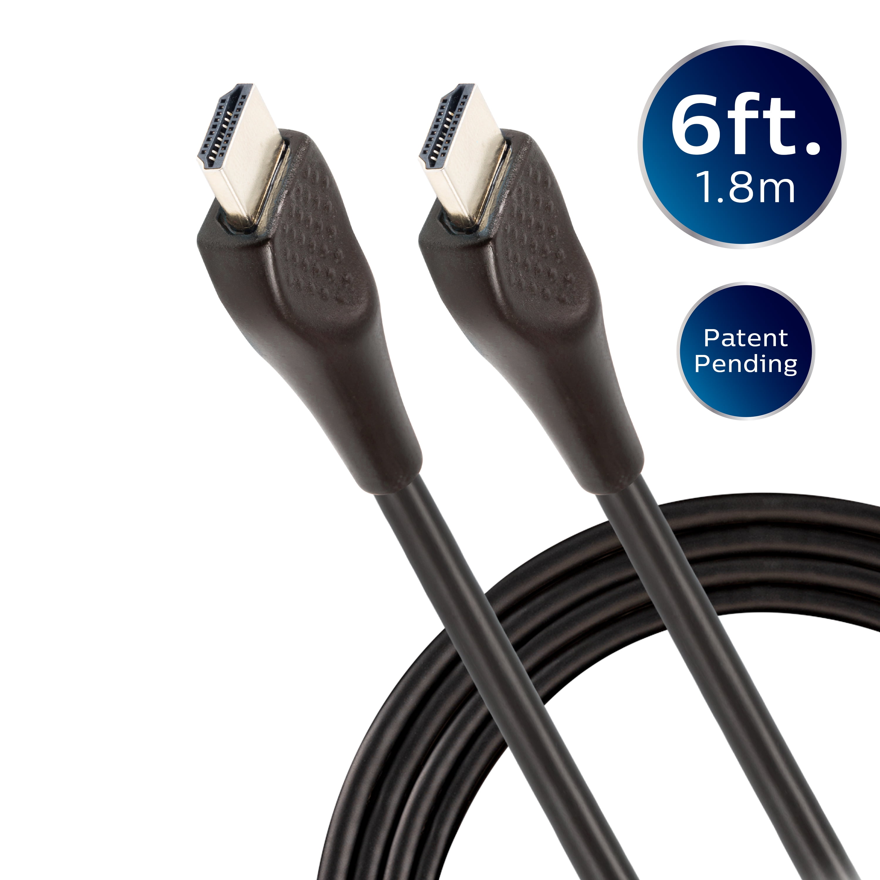 Philips 6ft 4K HDMI Cable, Gold-Plated Connectors, Ethernet, EZ Grip ...