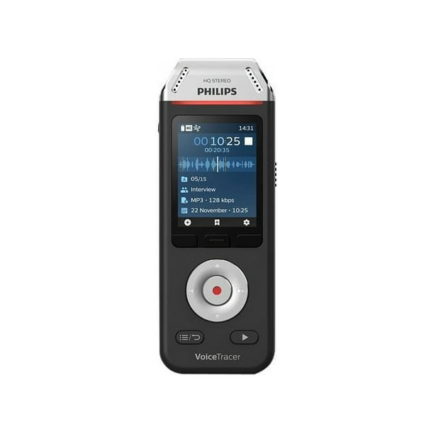 Philips VoiceTracer Audio Recorder - 8 GBmicroSD Supported - 2" LCD - MP3, WAV, WMA - Headphone ...