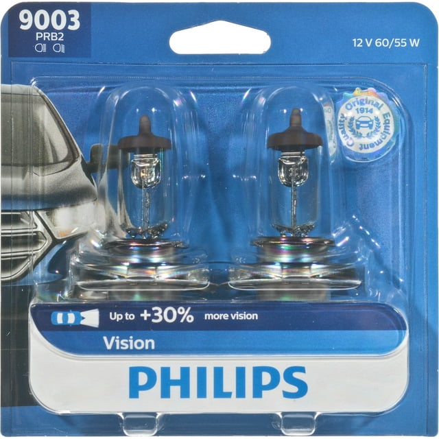 Philips Automotive 9003 Vision Headlight for Car, Clear, Pack of 2 ...