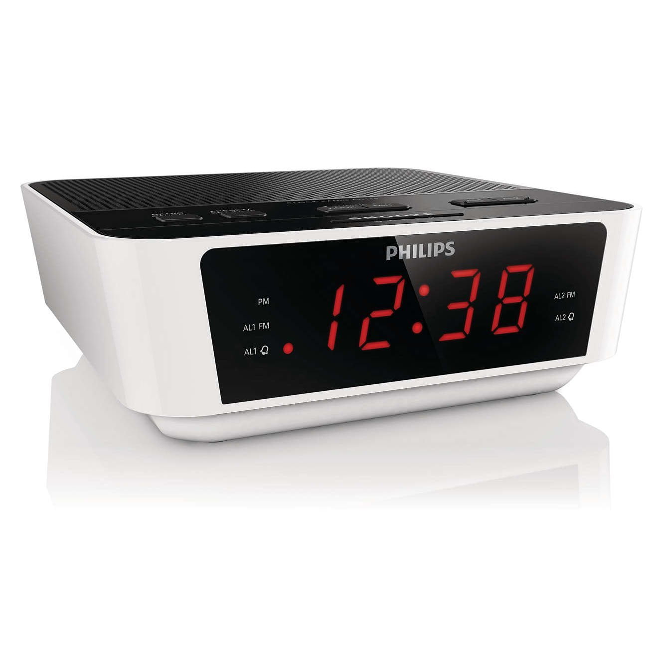 Philips AJ3116W White Digital Tuning Dual Alarm Clock FM Radio with ...