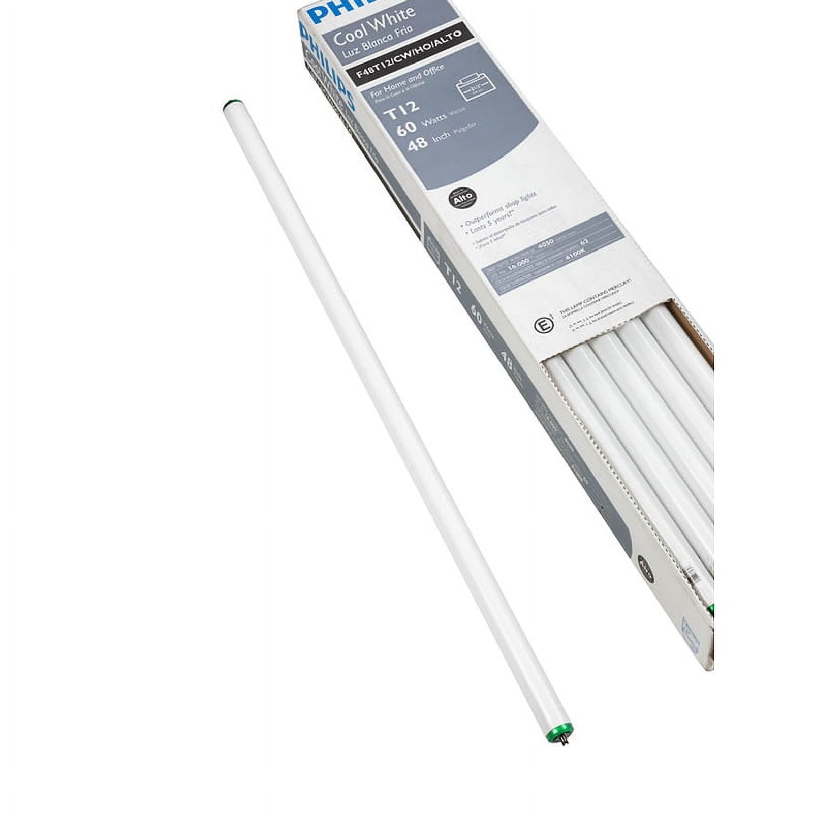 Philips ALTO 60W T12 Tube Light, 1.5 in. Dia. x 48 in. L, Cool White ...