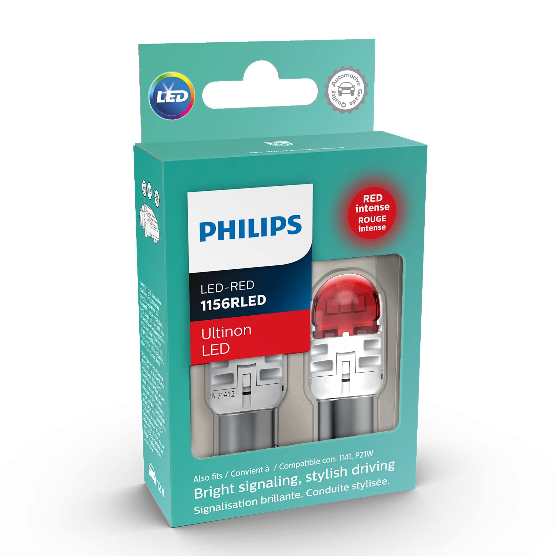 Philips Automotive Lighting 1156RLED KEF16 Ultinon LED (Red), 2 Pack ...
