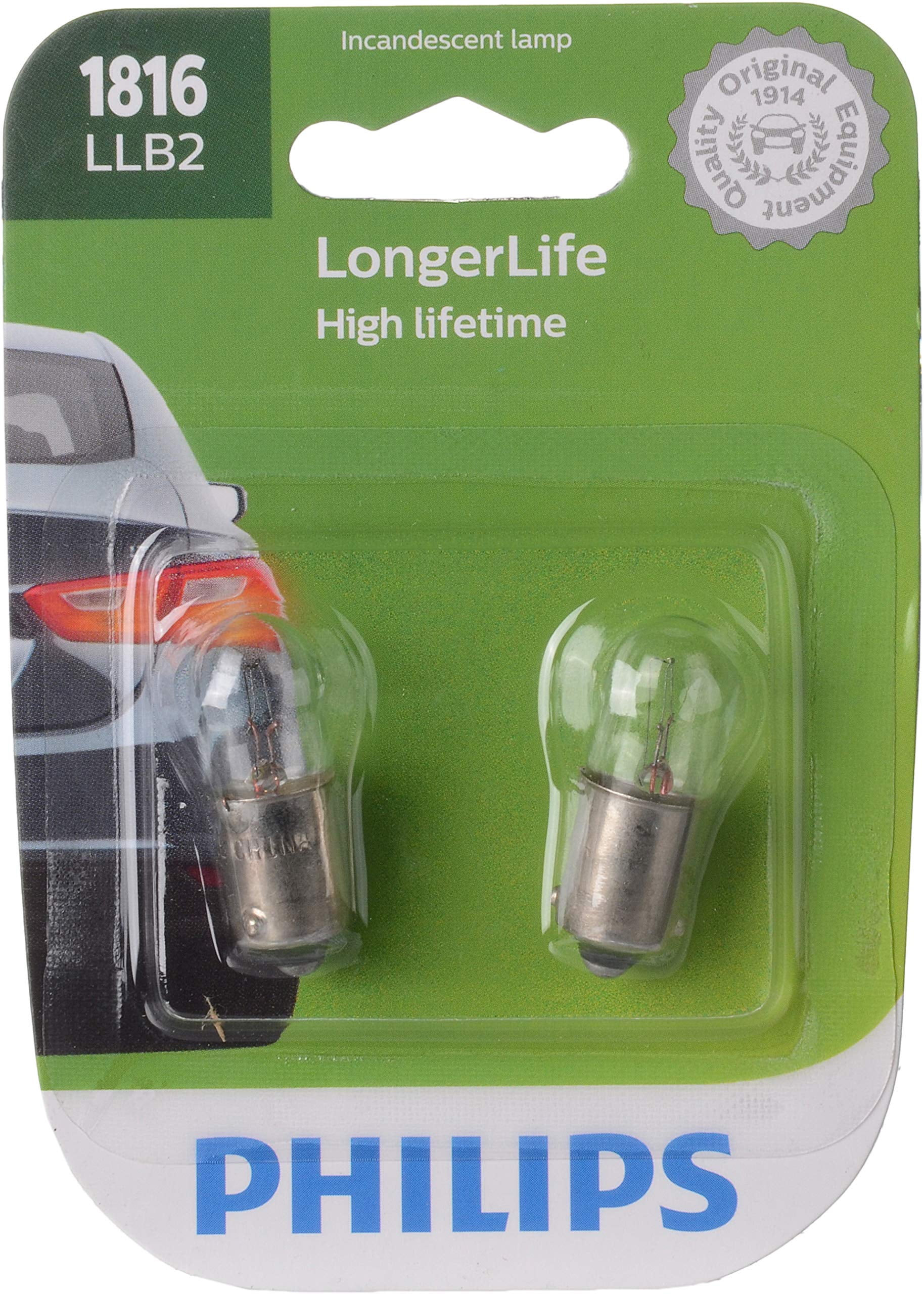 Philips Automotive Lighting 1816 KEF16 LongerLife Miniature Bulb, 2 ...
