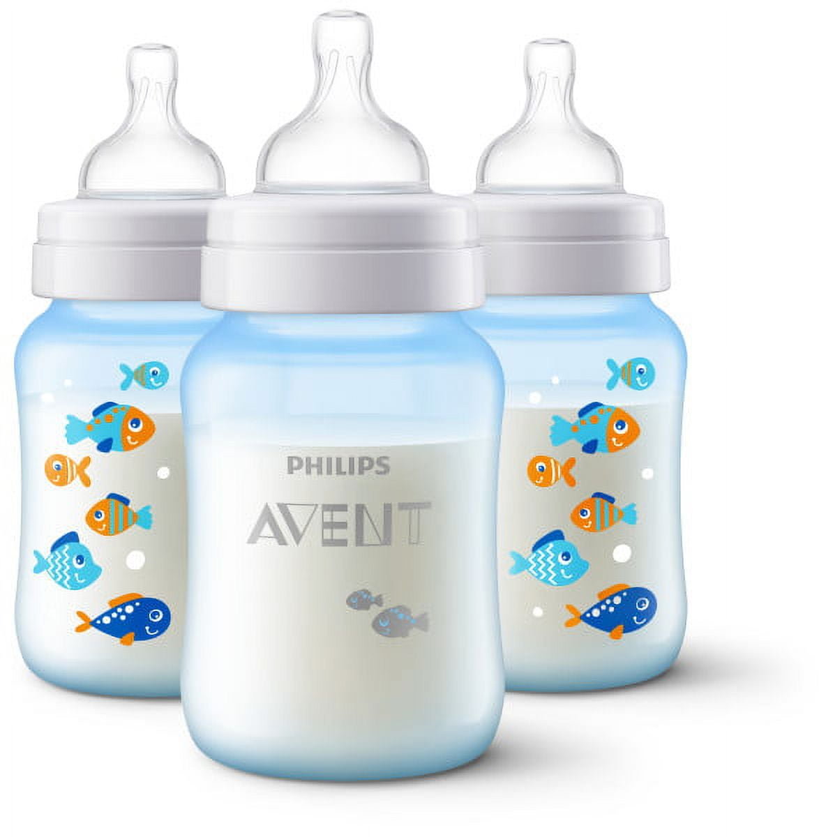 Philips Avent Anti-colic baby bottle Mixed Sea design, Blue Fish or ...