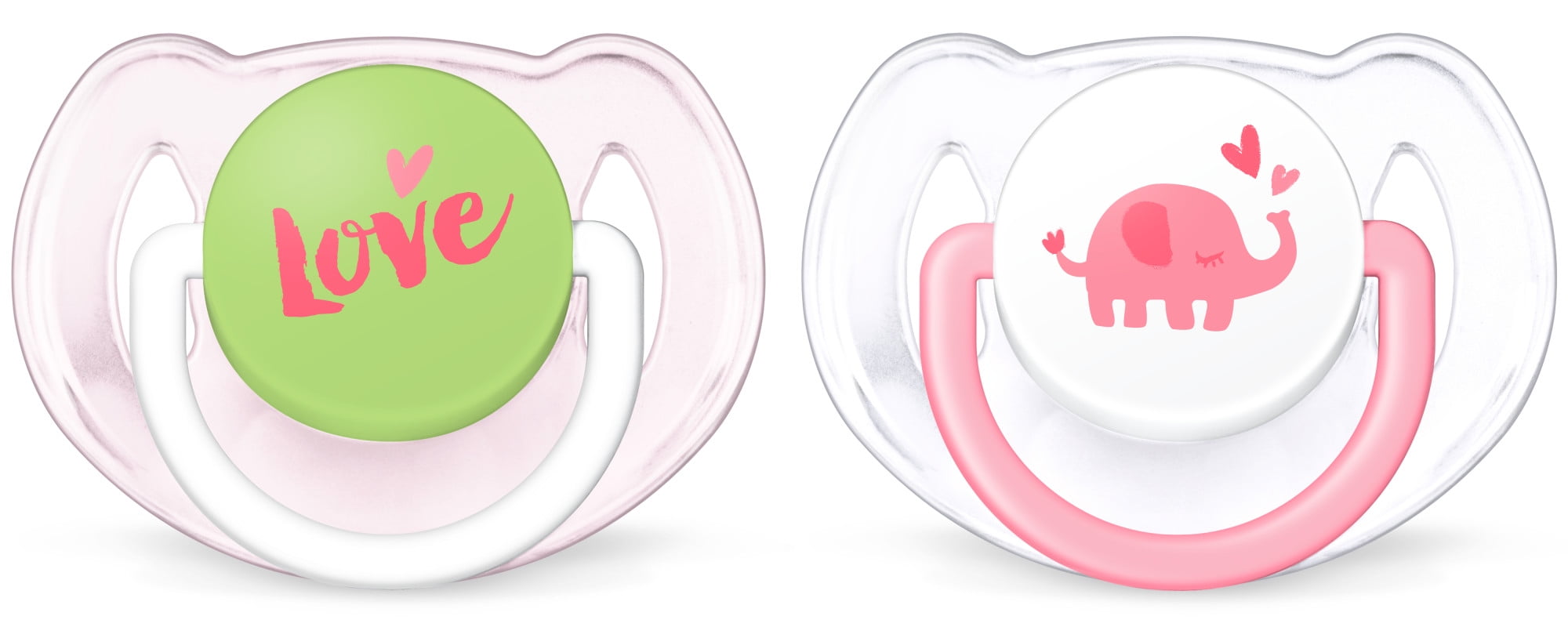 Philips Avent Classic Pacifier, 6-18 Months, Pink Elephants, 2 Pack ...