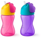 Philips Avent My Bendy Straw Cup, 10oz, 2pk, Pink/Purple, SCF792/22 ...
