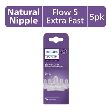Philips AVENT Natural Response Anti-Colic Baby Bottle Nipples, Flow 5 ...