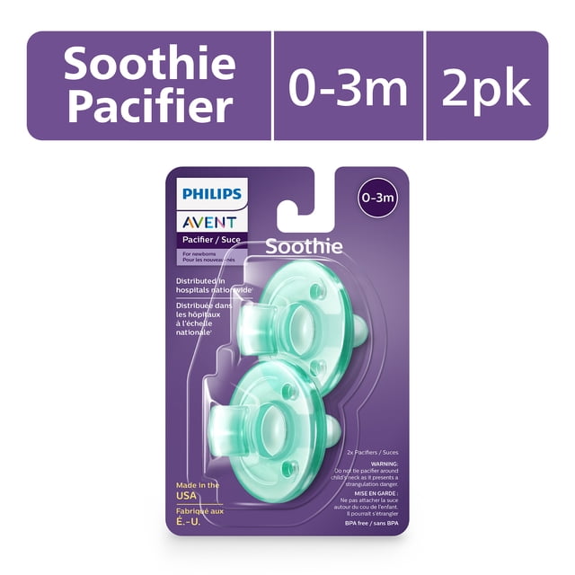 Philips Avent Soothie Pacifier, 0-3 Months, Green, 2 Pack, SCF190/01 ...