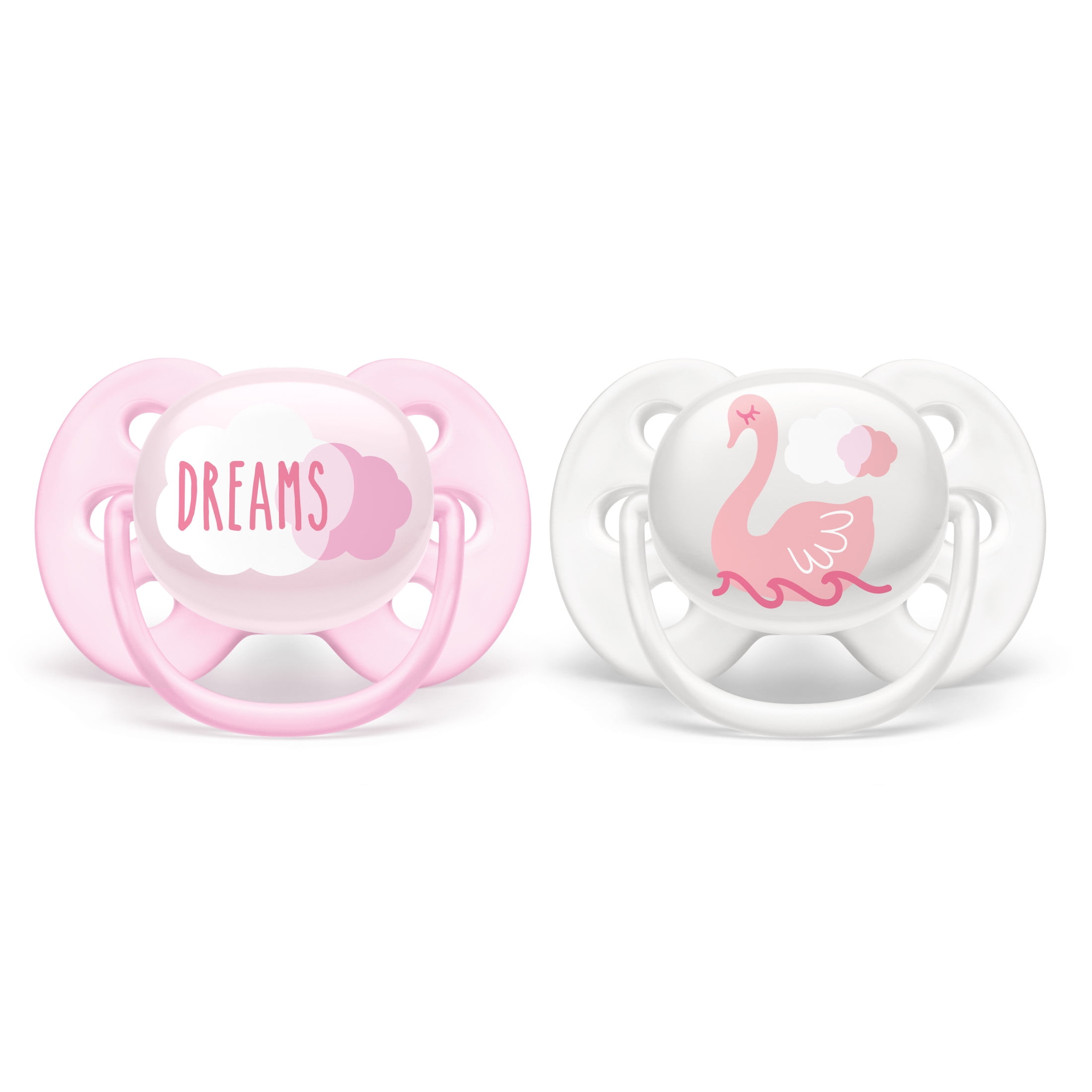 Philips Avent Ultra Soft Pacifier, 0-6 Months, Pink and Swan Designs, 2 ...