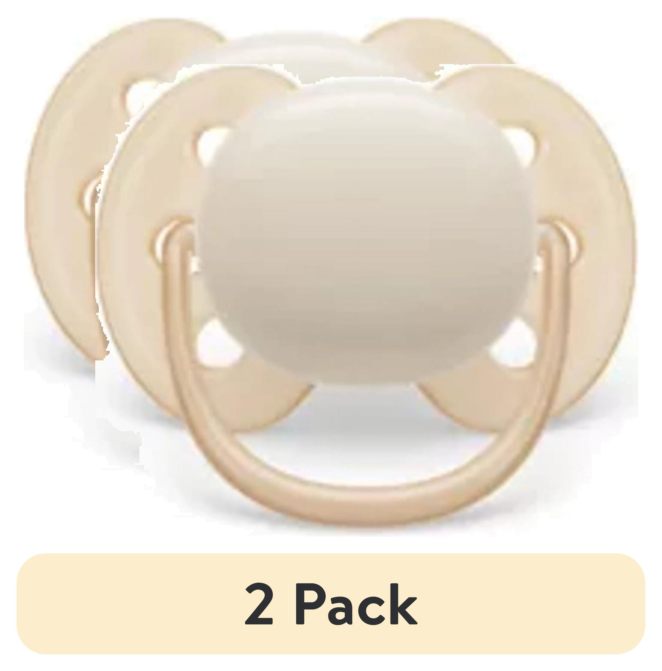 (2 pack) Philips Avent Ultra Soft Pacifier 0-6M, Sand / Pastel Warm ...