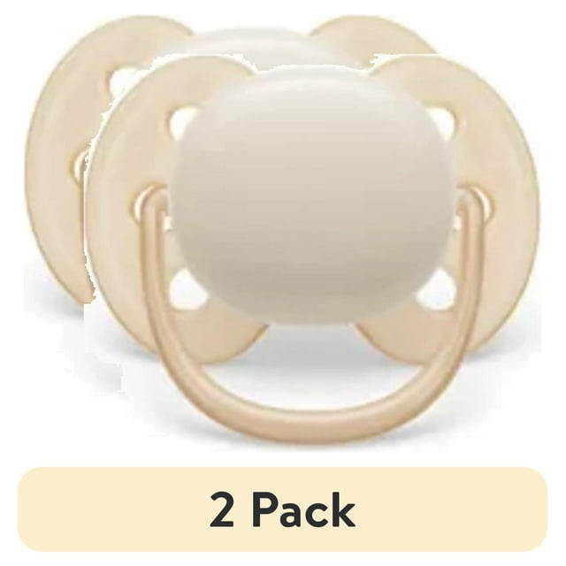 (2 pack) Philips Avent Ultra Soft Pacifier 0-6M, Sand / Pastel Warm ...