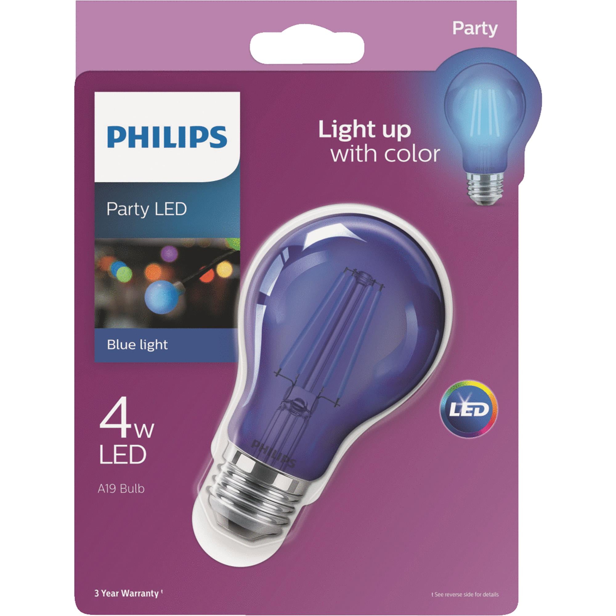 Philips Blue A19 Medium 4W Indoor/Outdoor LED Decorative Party Light ...