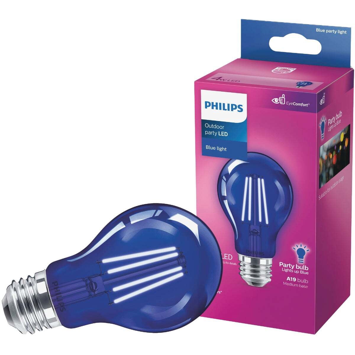 Philips Lighting LED Master Blue A19 4W Indoor Outdoor LED Decorative ...