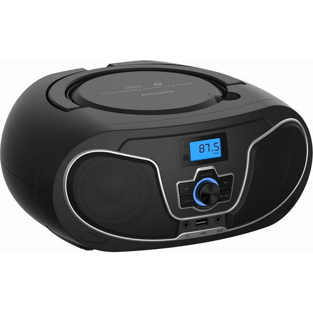 Philips Bluetooth Portable Boombox with Top-Loading CD Player, FM Radio ...
