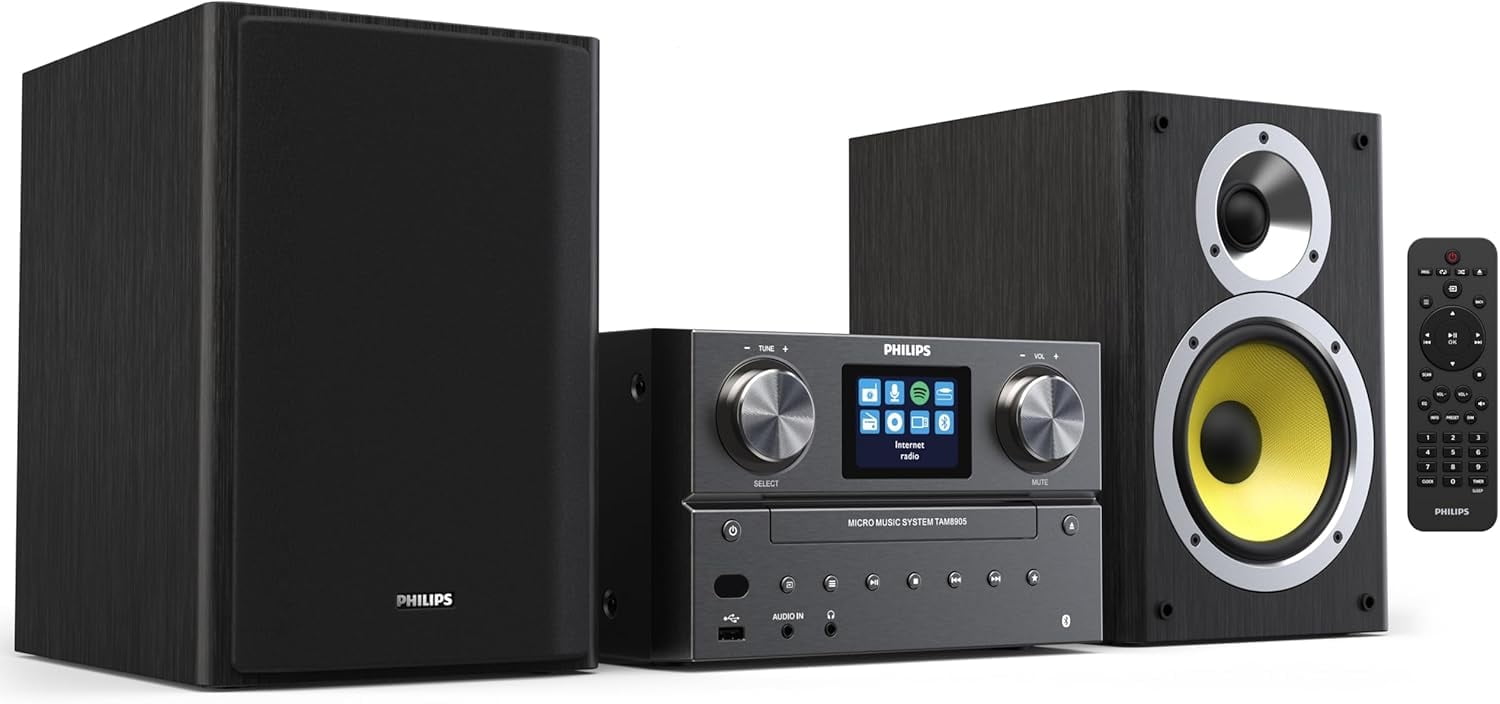 Philips Bluetooth & WiFi Stereo System for Home with CD Player, Spotify ...