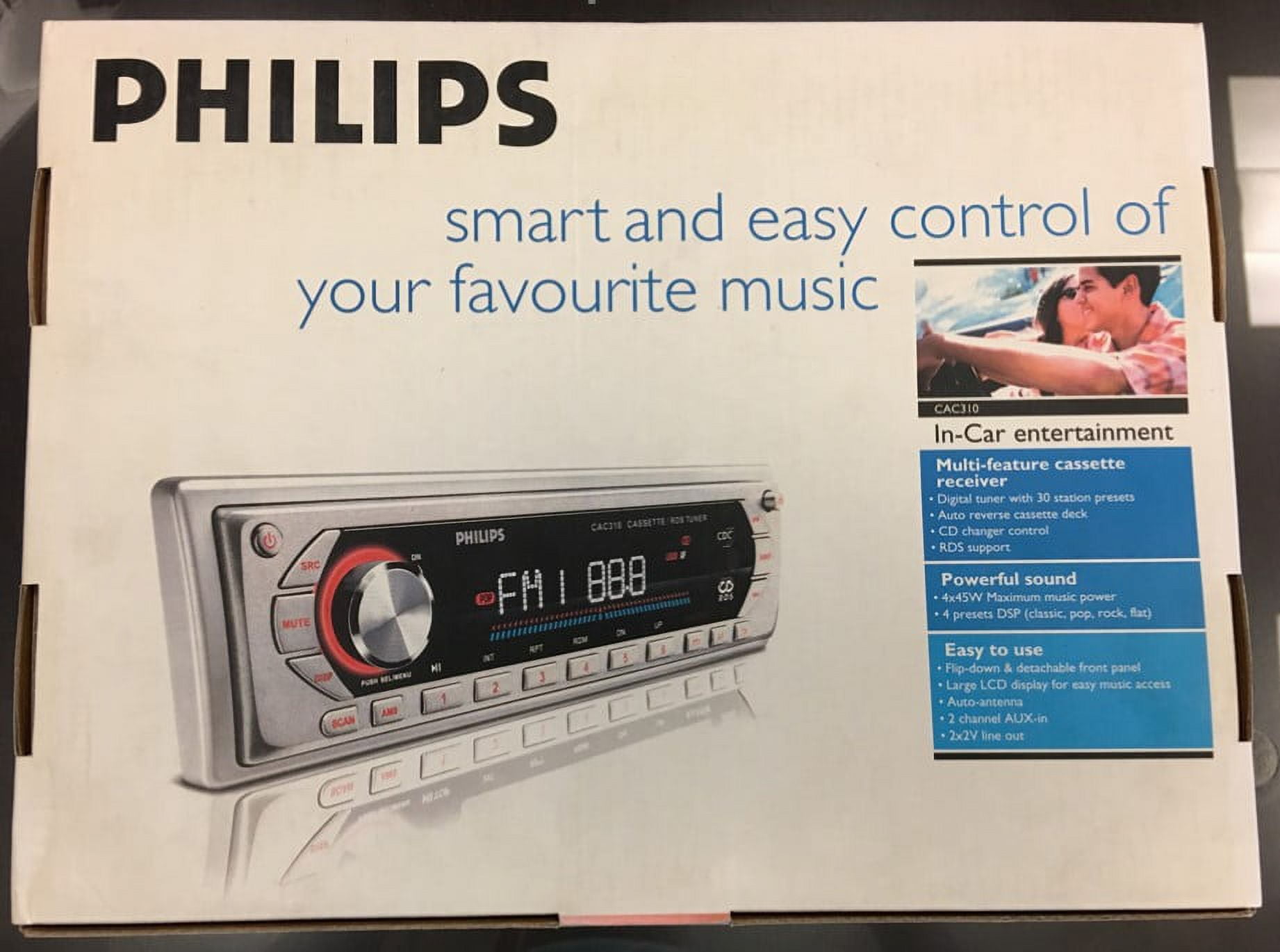 Philips Car Cassette Receiver With Anti Theft Detachable Front Panel ...