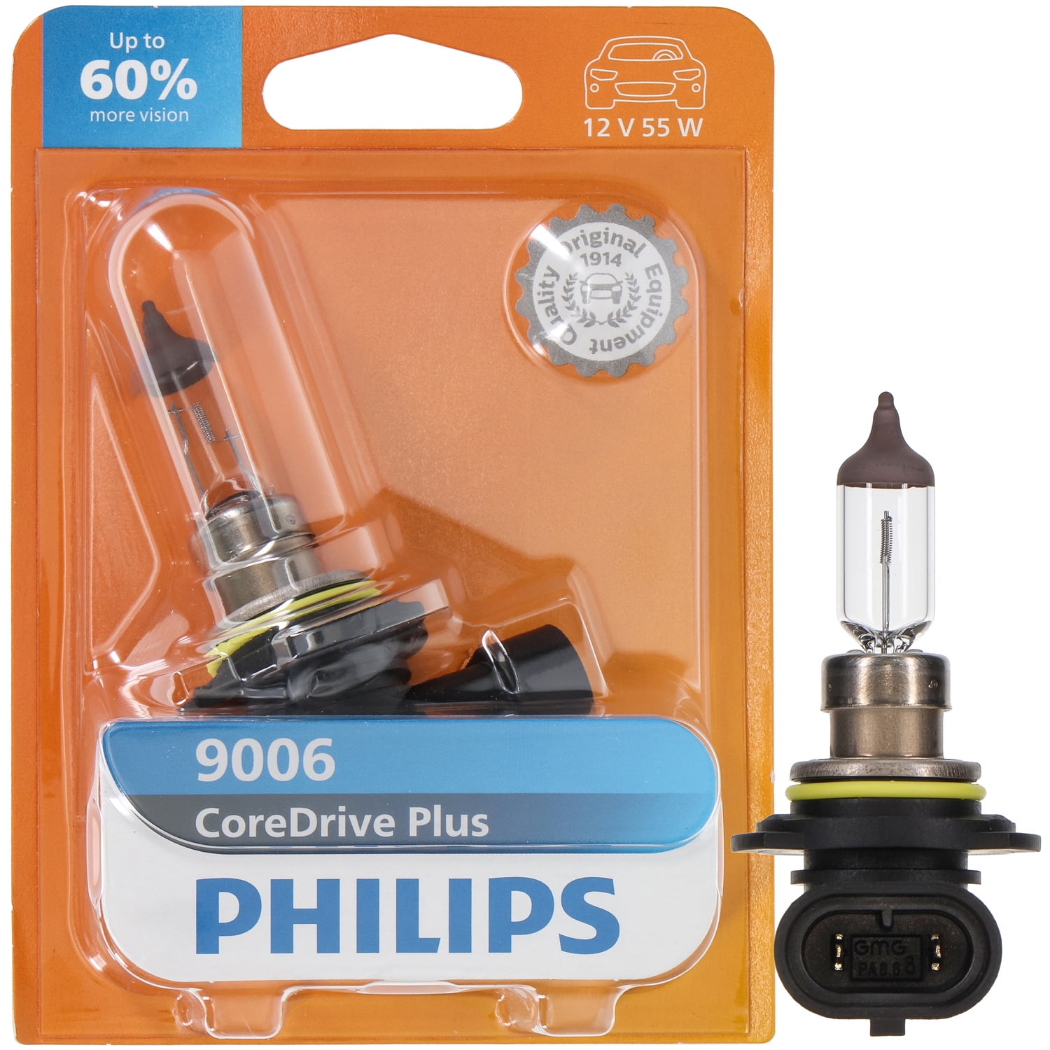Philips CoreDrive Plus 9006 Halogen Headlight Bulb, 1 Pack, Fits Select ...