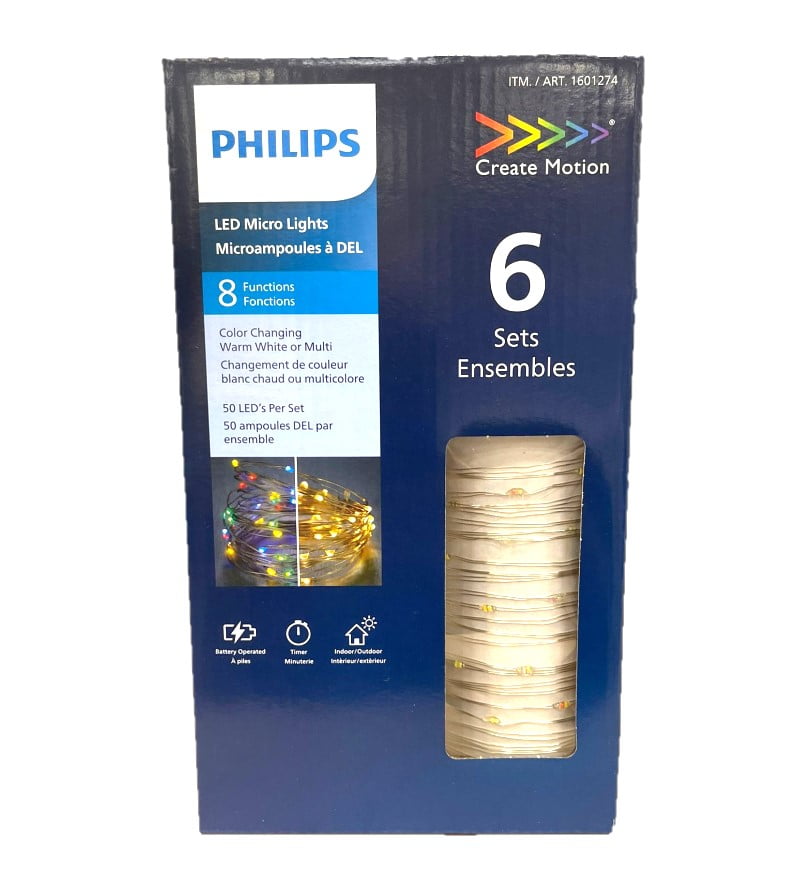 Philips Dual Color LED Micro Lights, 6ct - Walmart.com