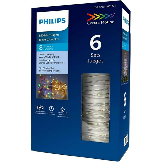 Philips Dual Color LED Micro Lights, 6ct - Walmart.com