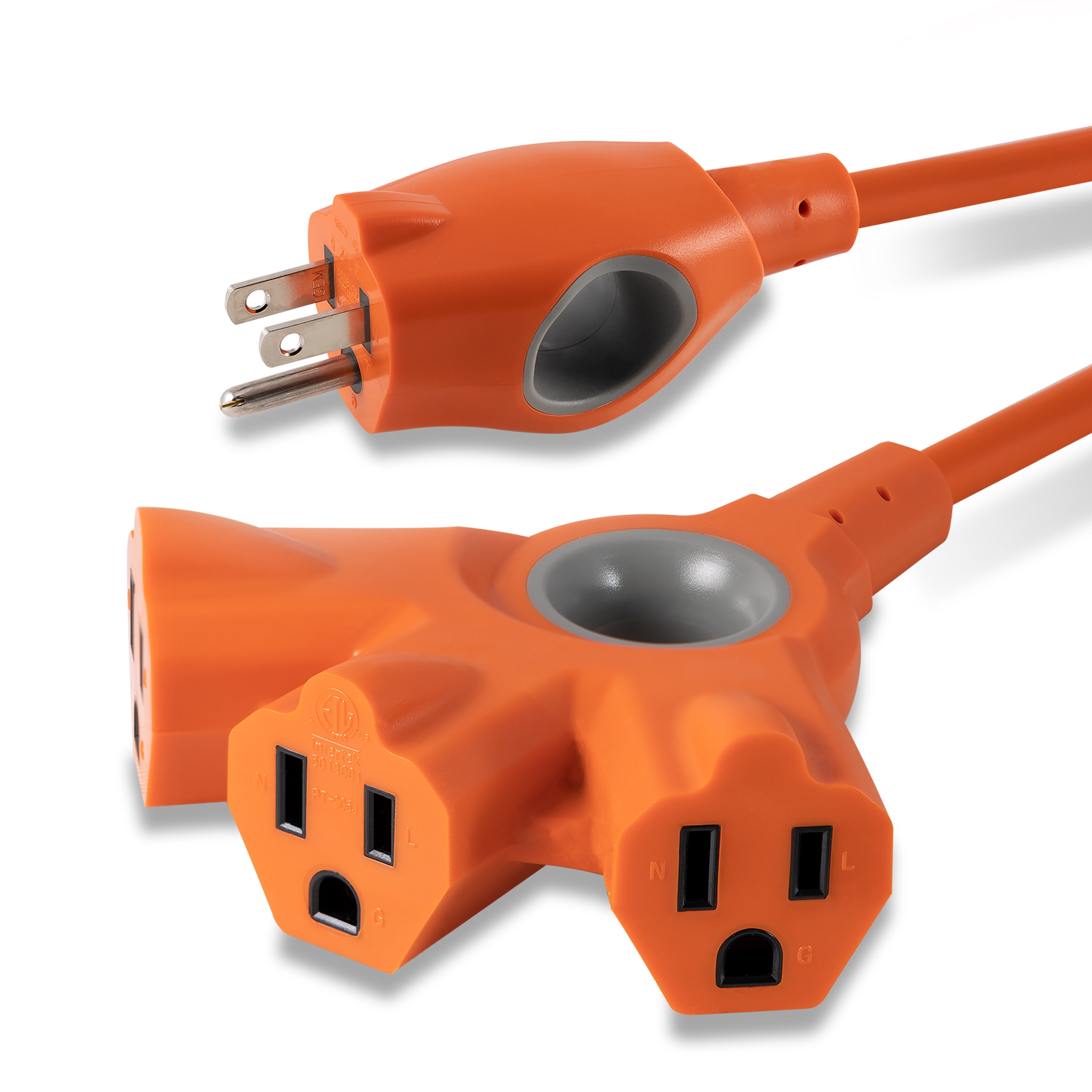 Philips EZGrip 25FT 16 AWG 3-Outlet Grounded Extension Cord, Orange ...