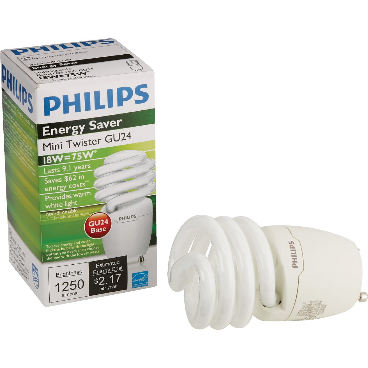Philips Energy Saver T2 GU24 CFL Light Bulb - Walmart.com