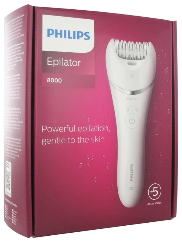 Philips Epilator Series 8000 BRE710 Cordless Wet & Dry Epilator with ...