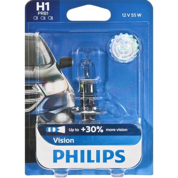 Philips Vision Headlight H1, P14,5S Glass, Pack of 1 - Walmart.com