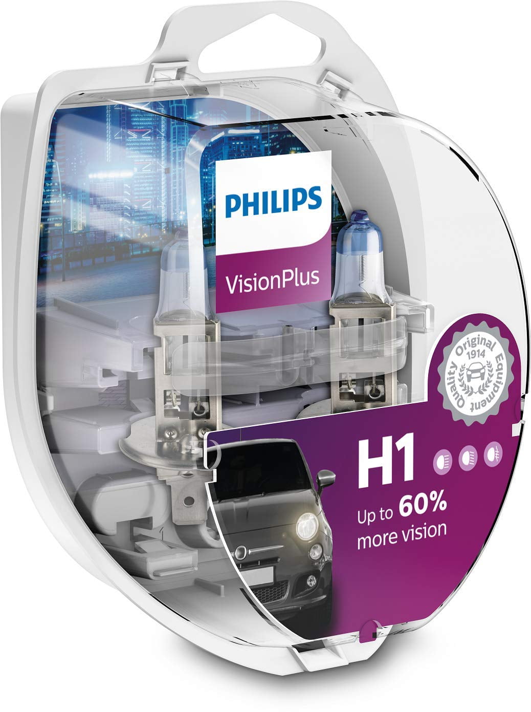 Philips H1 VisionPlus Replacement Bulb, (Pack BSL1 of 2) - Walmart.com
