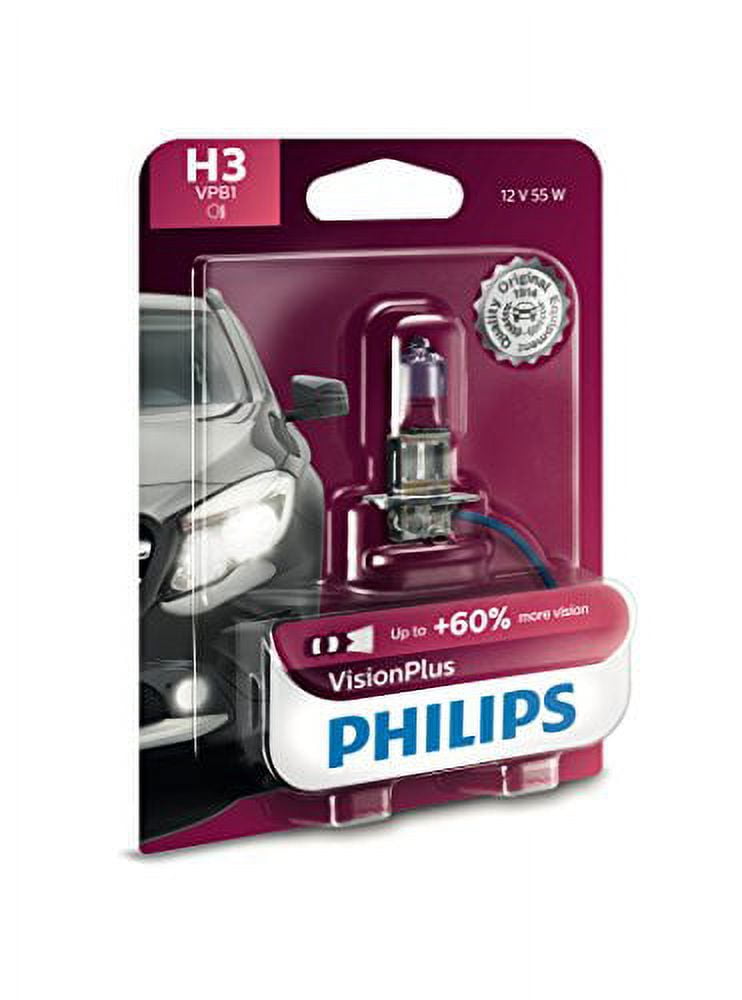 Philips H3 VisionPlus Upgrade Headlight Bulb with up to 60% More Vision ...