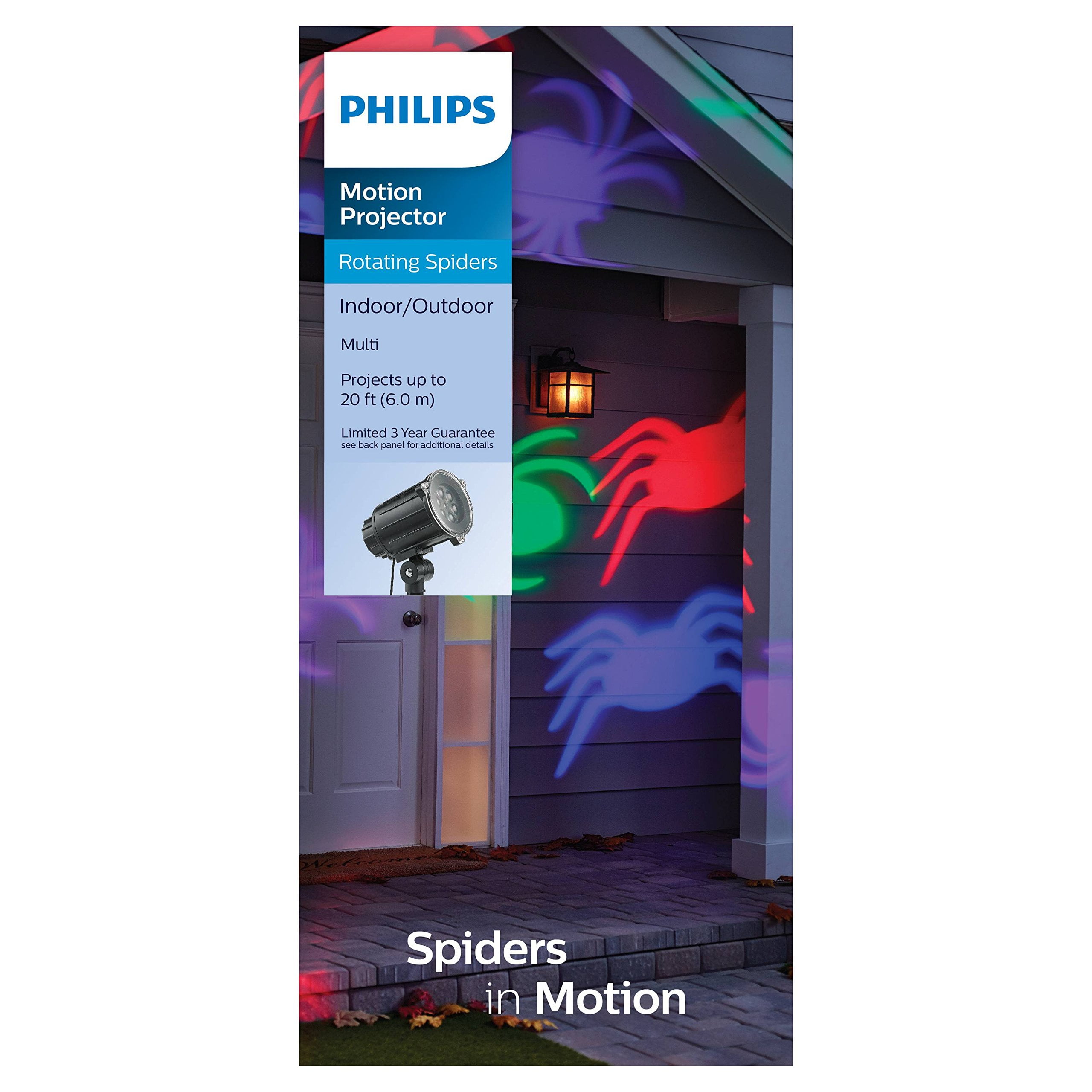 Philips Halloween Motion Projector with LED Bulbs - Rotating Spiders ...