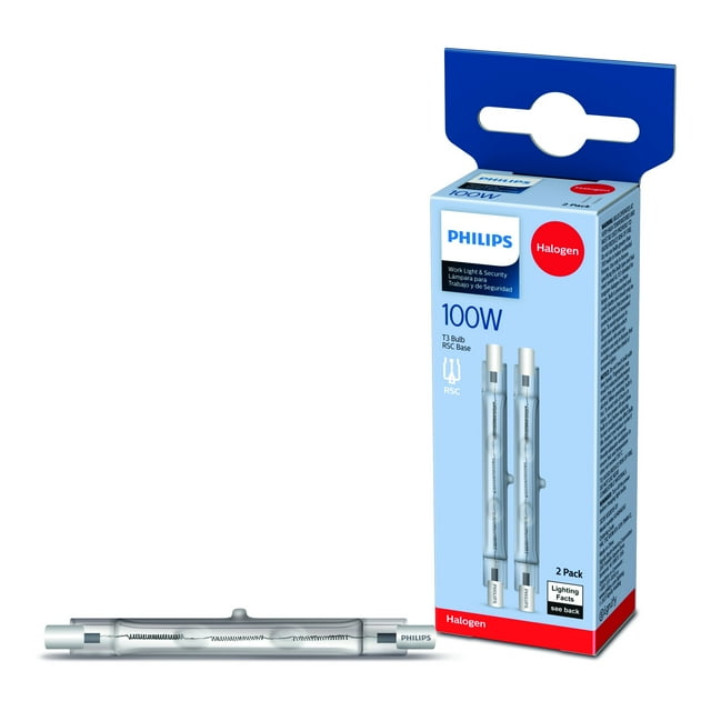 Philips Halogen T3 100-Watt Work and Security Light Bulb, Bright White ...