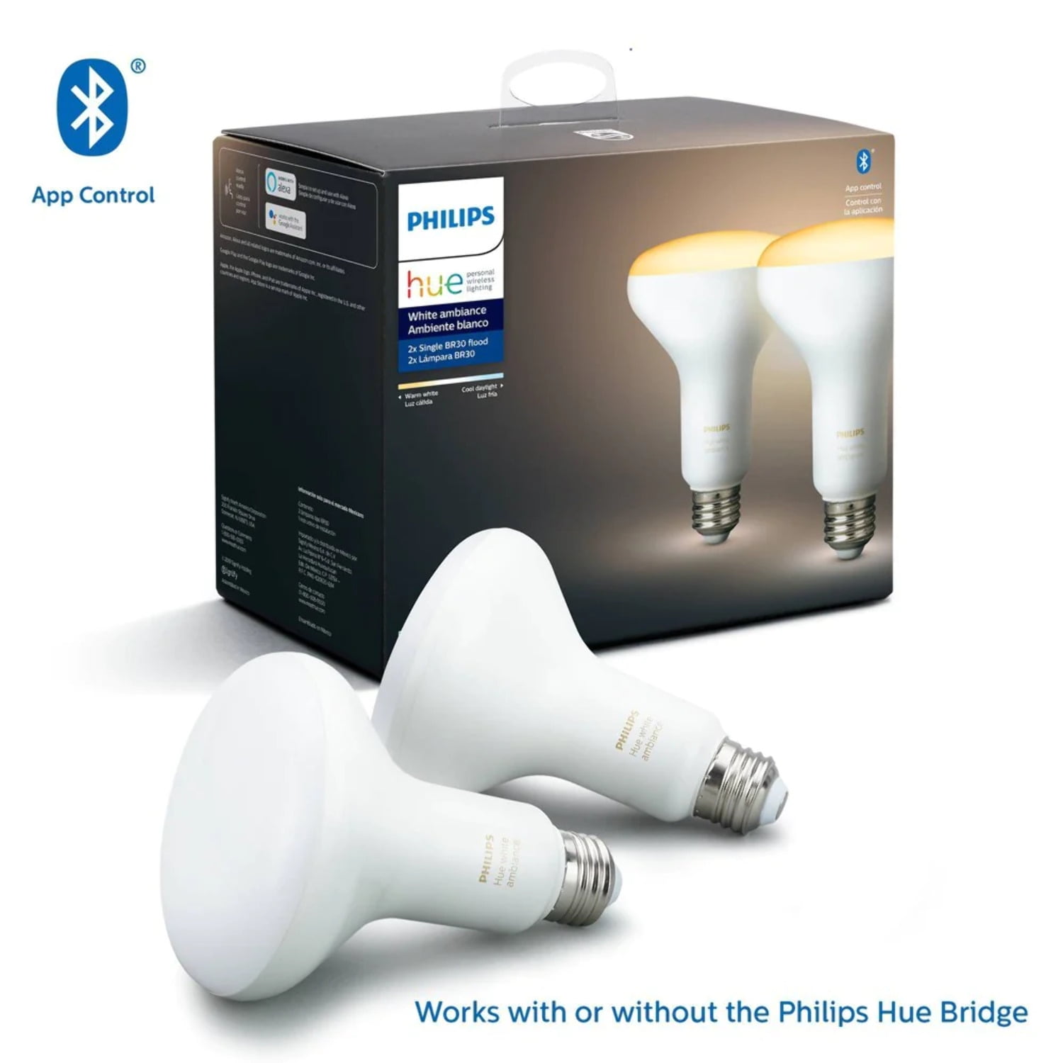 Philips Hue BR30 White Ambiance Bluetooth LED Flood Light Smart Light ...