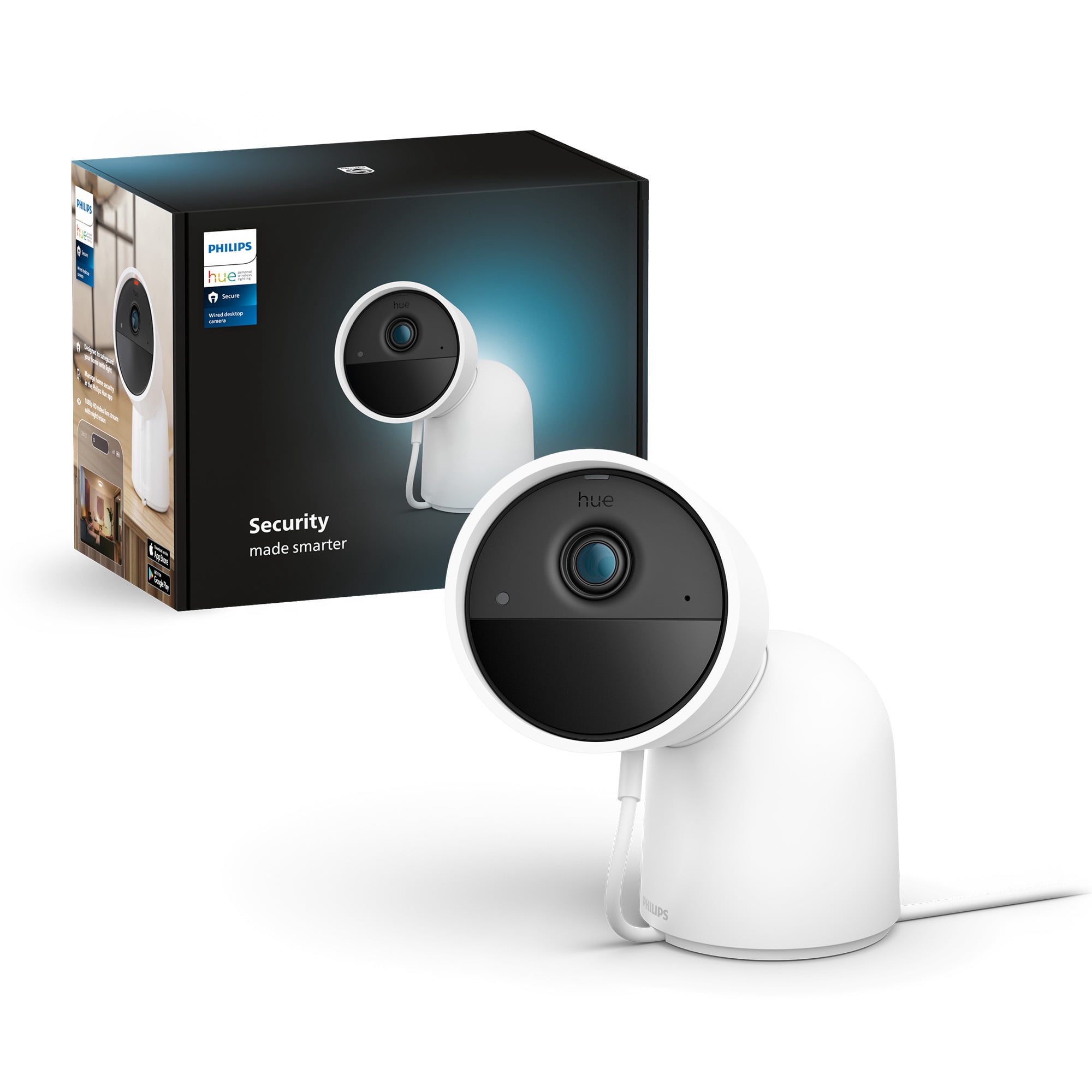 Philips Hue Secure Wired Camera with Desktop Stand, White - Walmart.com