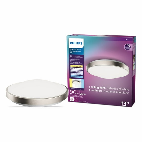 Philips LED 90-Watt 13-inch Ceiling Light, 5 Shades of White, White ...
