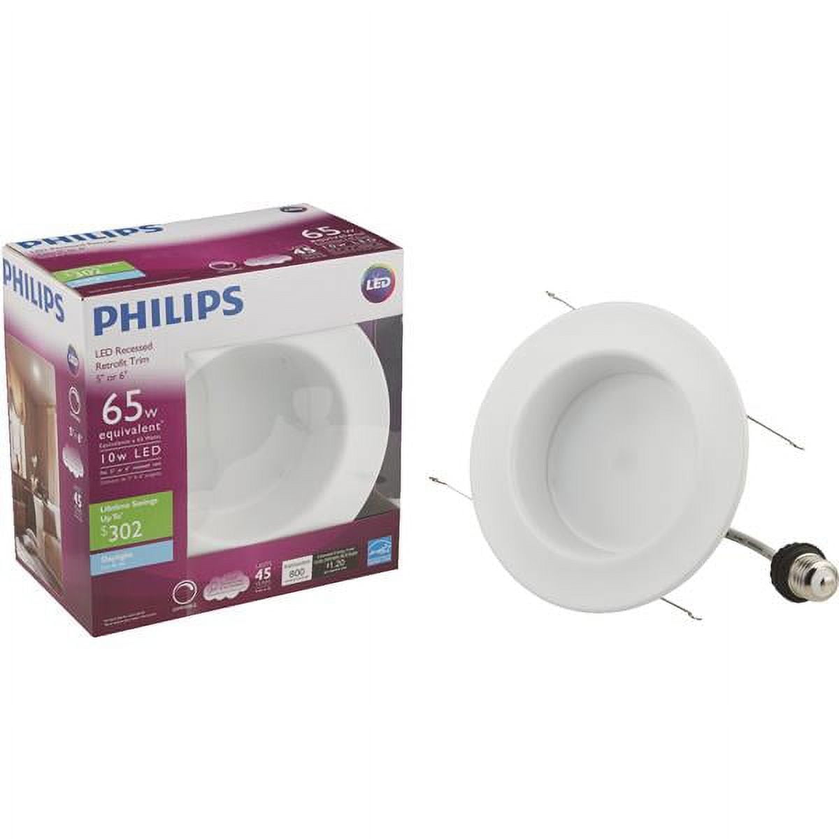 Philips 5-6" Downlight LED 10w 800 Lumens Daylight 5000k Dimmable - 65w ...