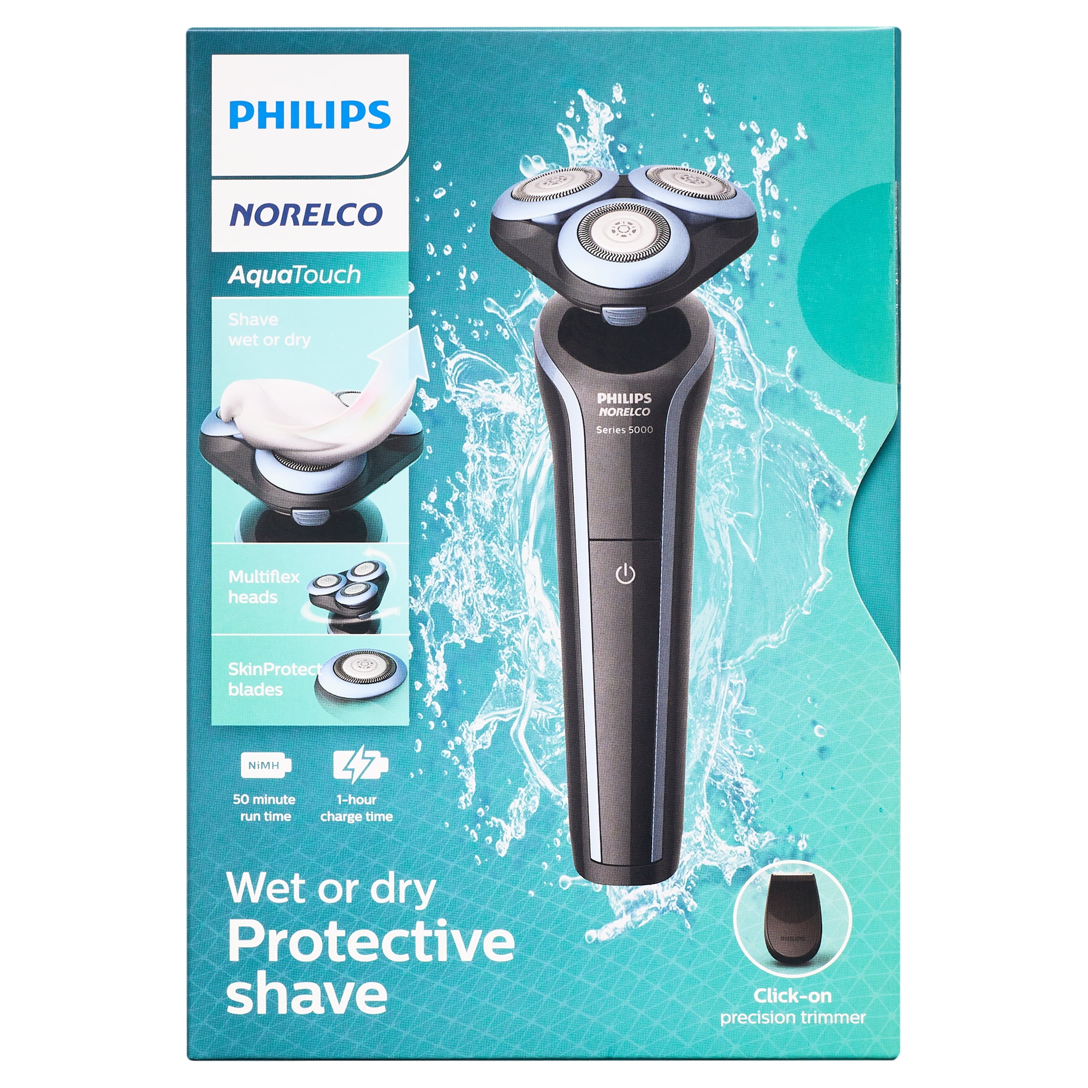 Philips Norelco Aquatouch, Rechargeable Wet & Dry Shaver with Click-On ...