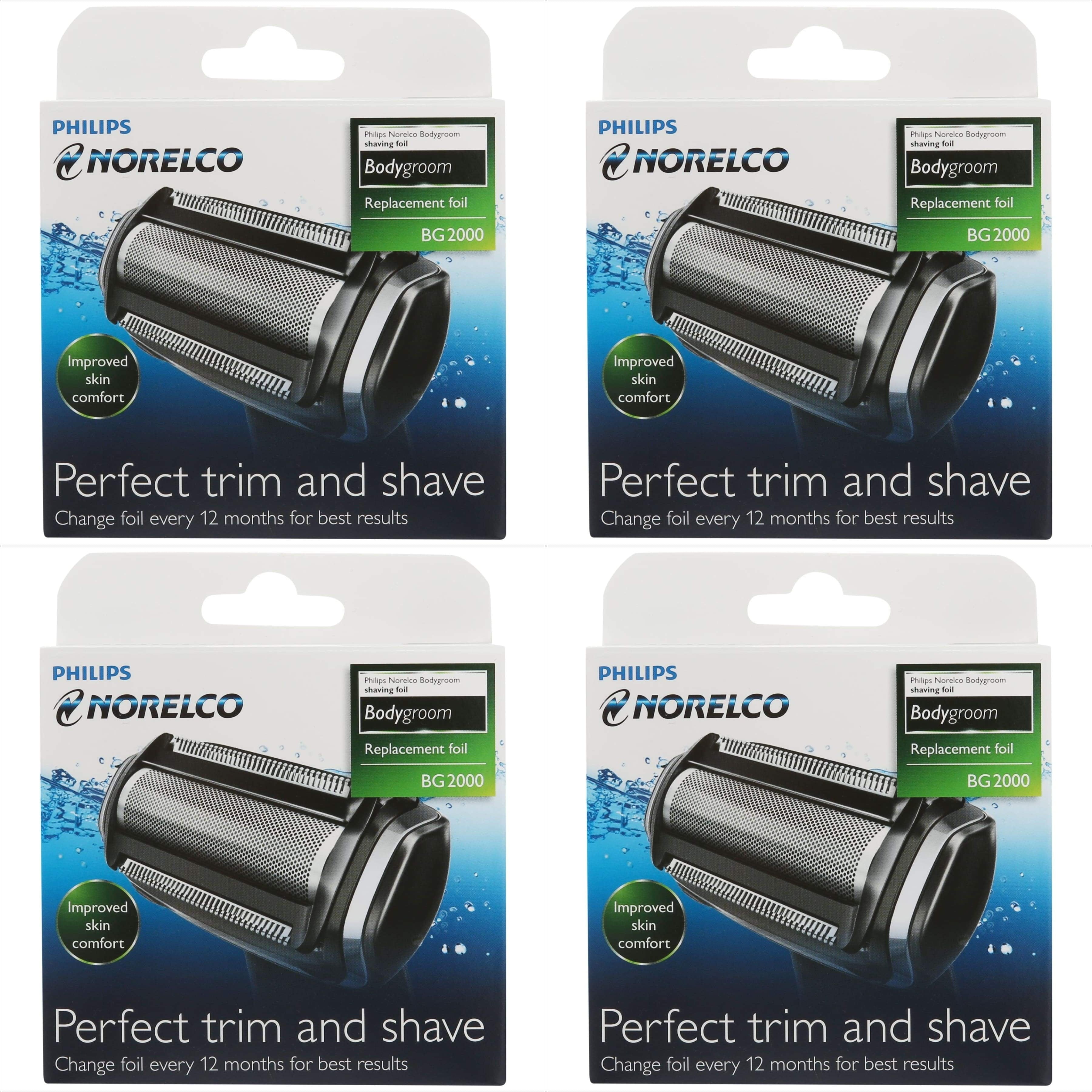 (4 pack) Philips Norelco Bodygroom Replacement Trimmer/Shaver Foil Philips BG2000 Waterproof ...