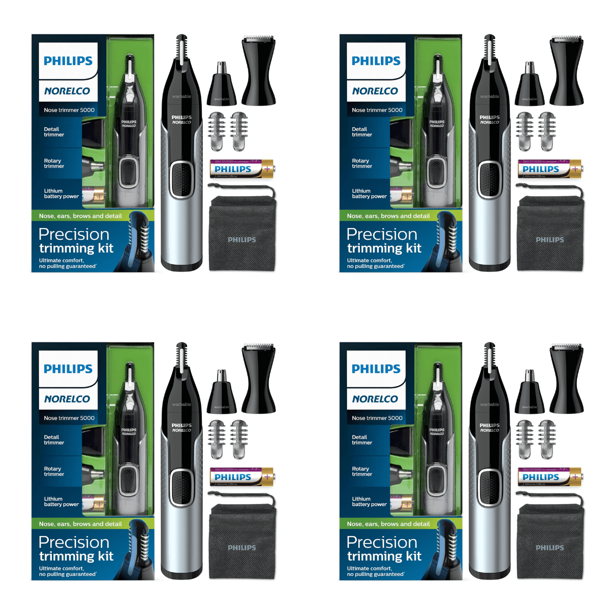 (4 pack) Philips Norelco Men's Nose Trimmer for Nose Ear & Eyebrow ...